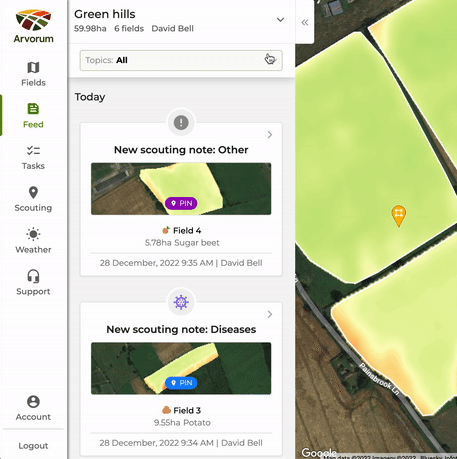 How to access scouting notes? – Arvorum - Help Center