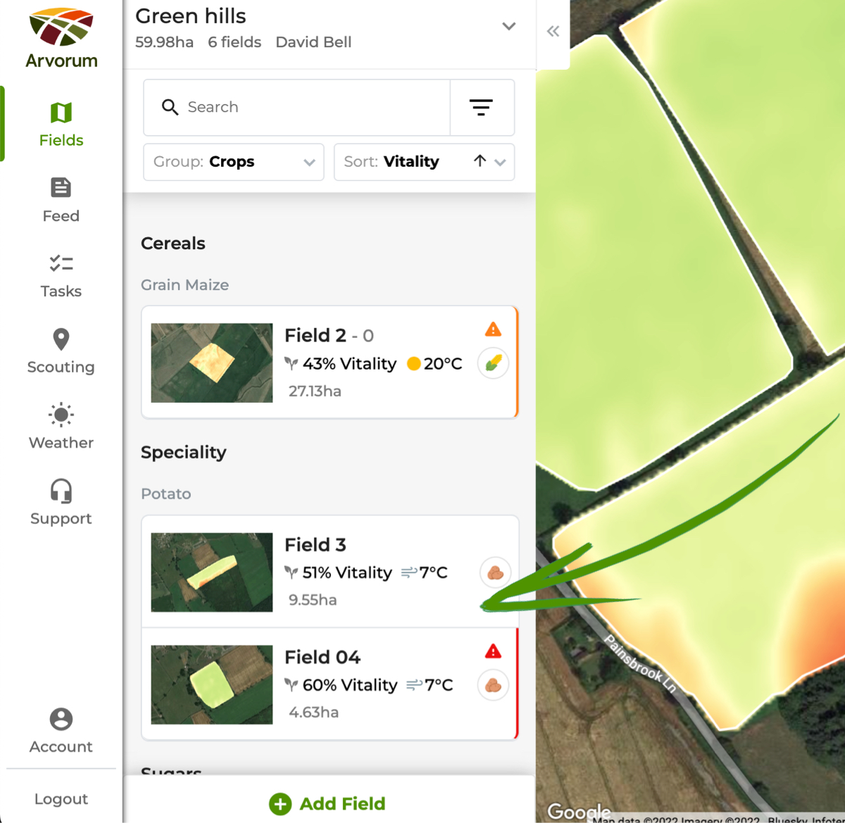 Exporting the ESRI shapefile of your field from the field settings – Arvorum - Help Center
